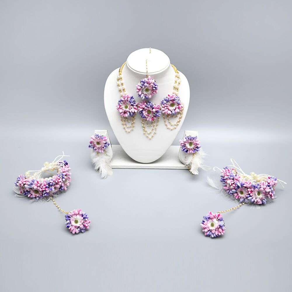 Myindiecraft Purple Plum Bridal Set - Flower Jewellery